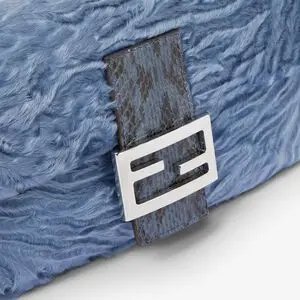 Fendi Baguette® 26424 Light Indigo Swakara Fur Bag